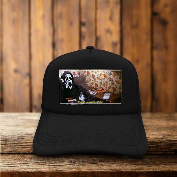 RetroRoots | Accessories | Scream Mens Trucker Hat Black Snapback ...